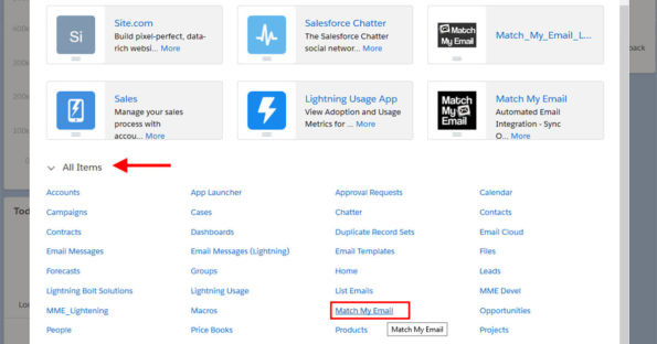 Changing Salesforce Lightning App Navigation Bars - Match My Email