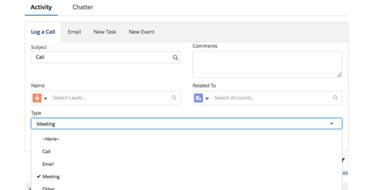 Adding Task Type Dropdown to Salesforce Lightning Layout